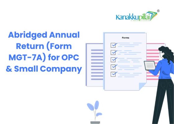 New Form MGT-7A: Annual Return for Small Company and OPC