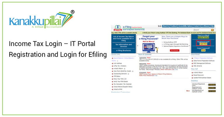 Income Tax Login – IT Portal Registration and Login for E-filing
