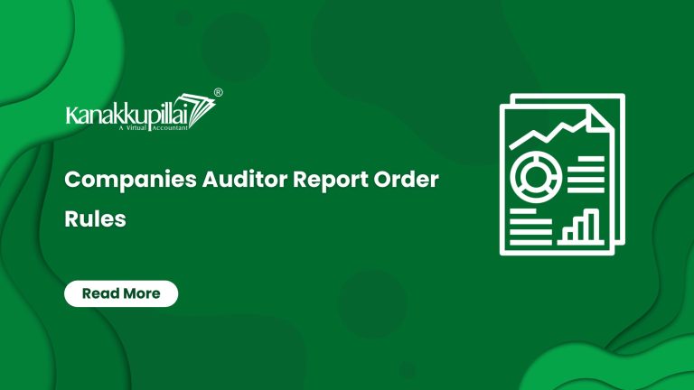 Companies Auditor Report Order Rules
